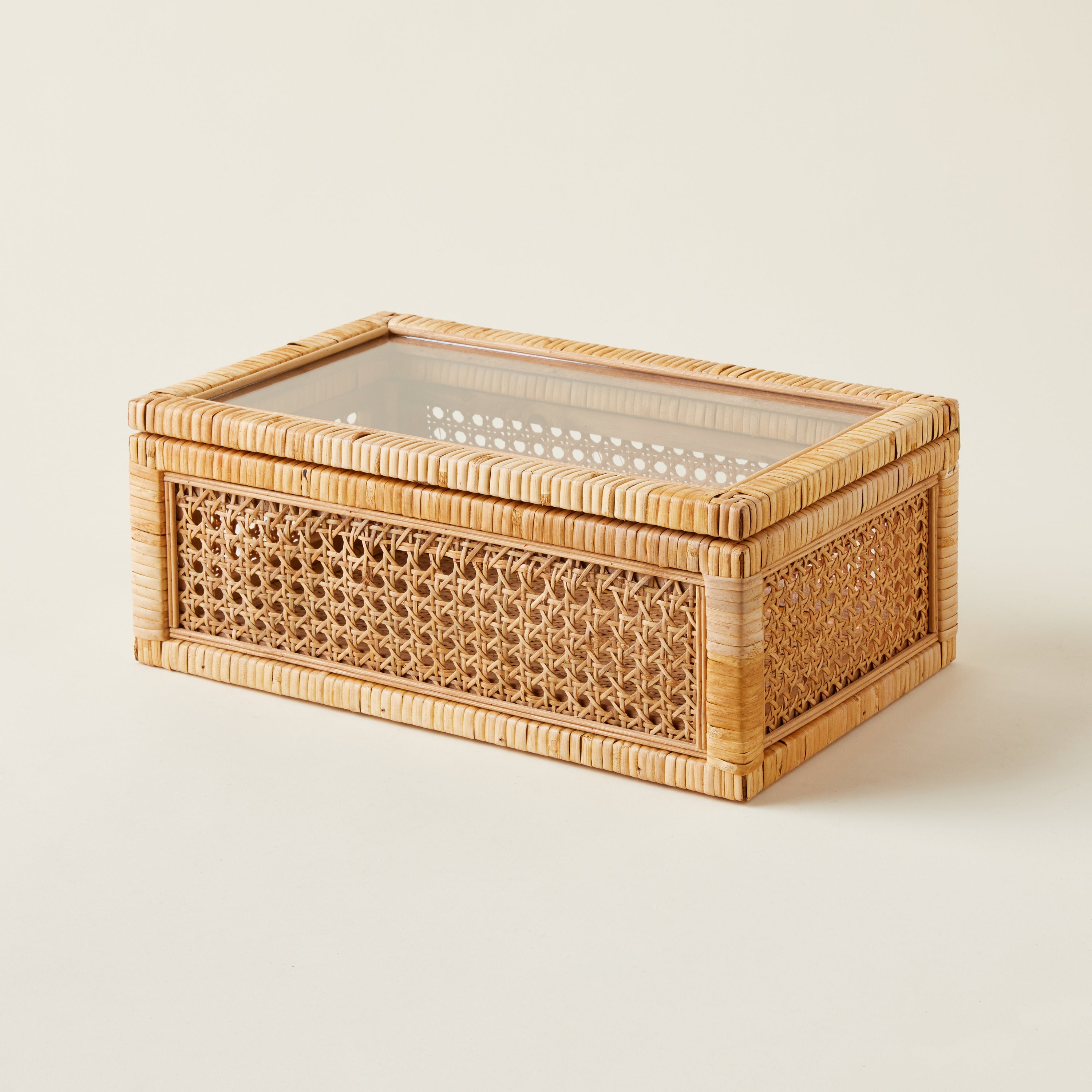 Rattan & Glass Display Box