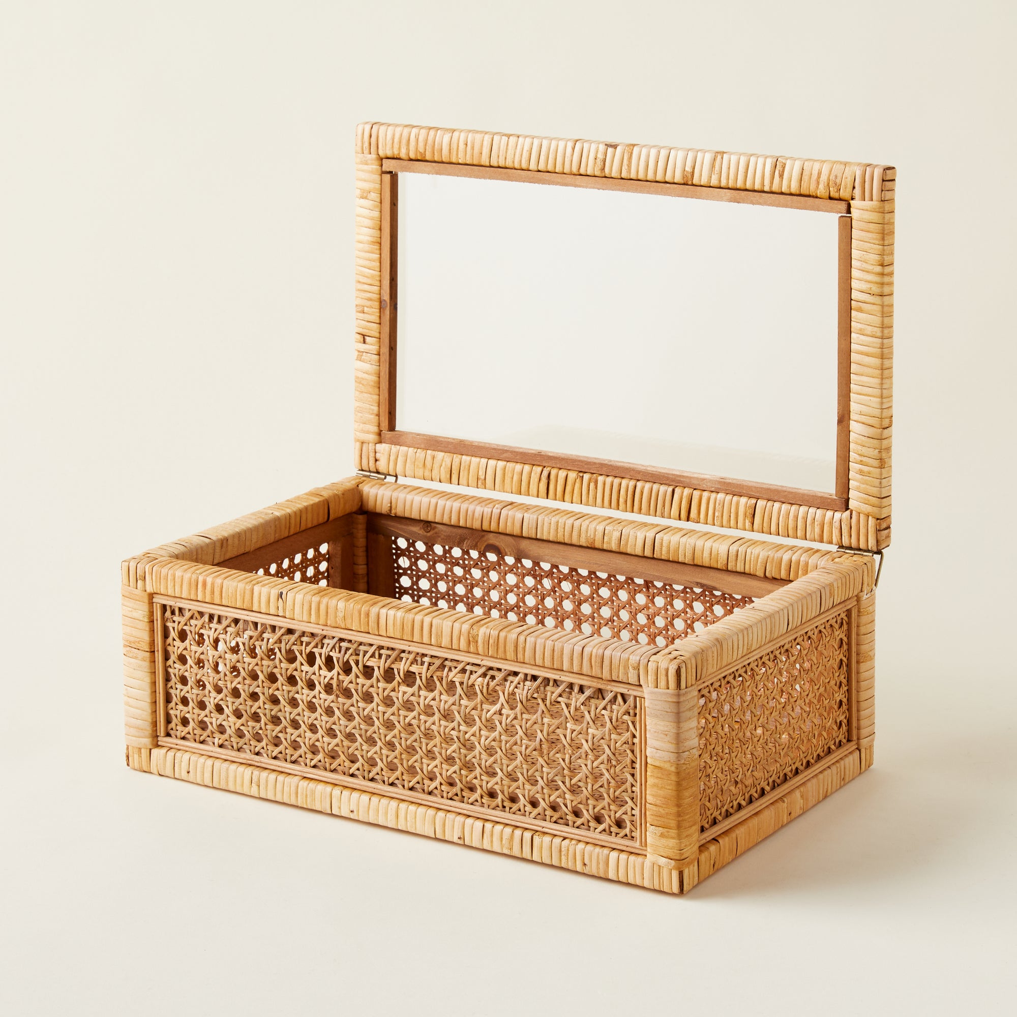 Rattan & Glass Display Box