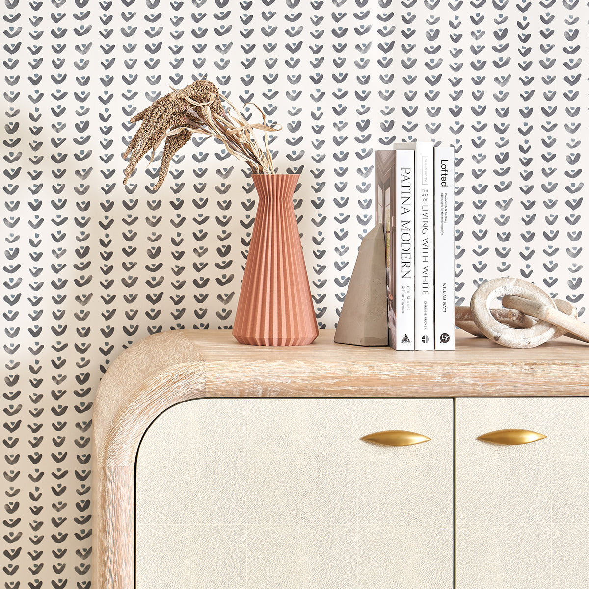 Leo Wallpaper - Coal & Lake – KATE MARKER HOME